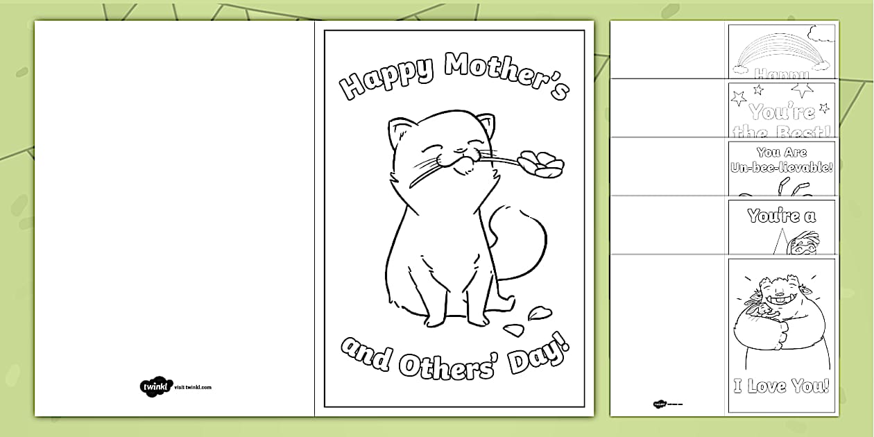 Mother's and Others' Day Colouring Greetings Cards - Twinkl