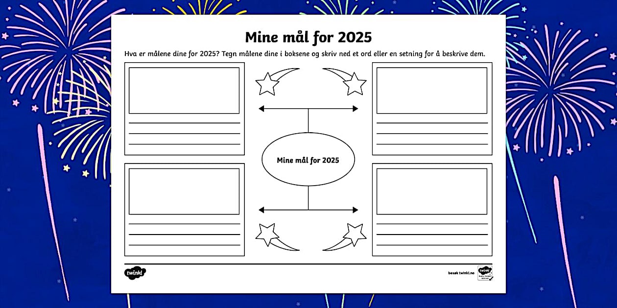 Mine mål for det nye året (teacher made) - Twinkl