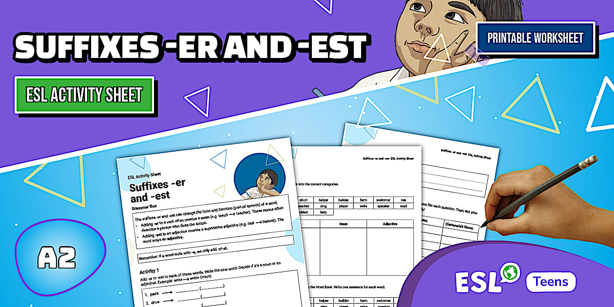 ESL Suffixes -er and -est Activity