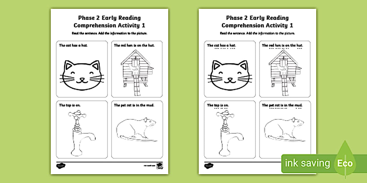 Phase 2 EYFS Reading Comprehension Activity 1 (teacher made)