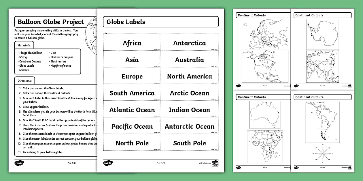 Balloon Globes Project | Geography | Twinkl USA - Twinkl