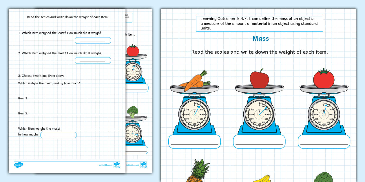 Measuring Mass (teacher made) - Twinkl