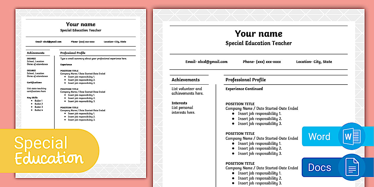 Special Education Teacher Cover Letter | Twinkl USA - Twinkl