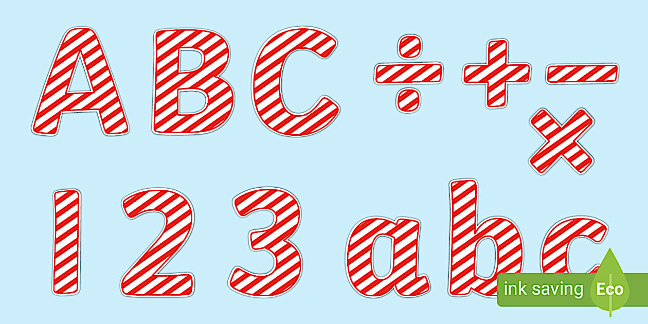 Candy Cane Lettering - Twinkl - KS1 (teacher made) - Twinkl