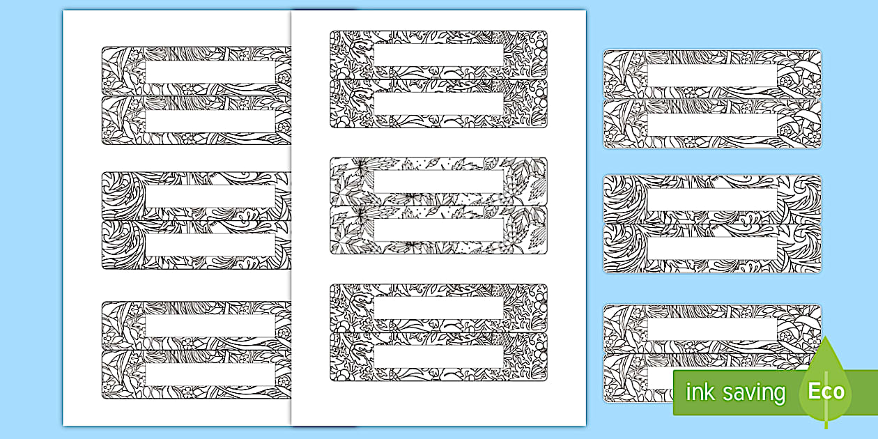 Editable Mindfulness Colouring Name Tags Activity - Twinkl