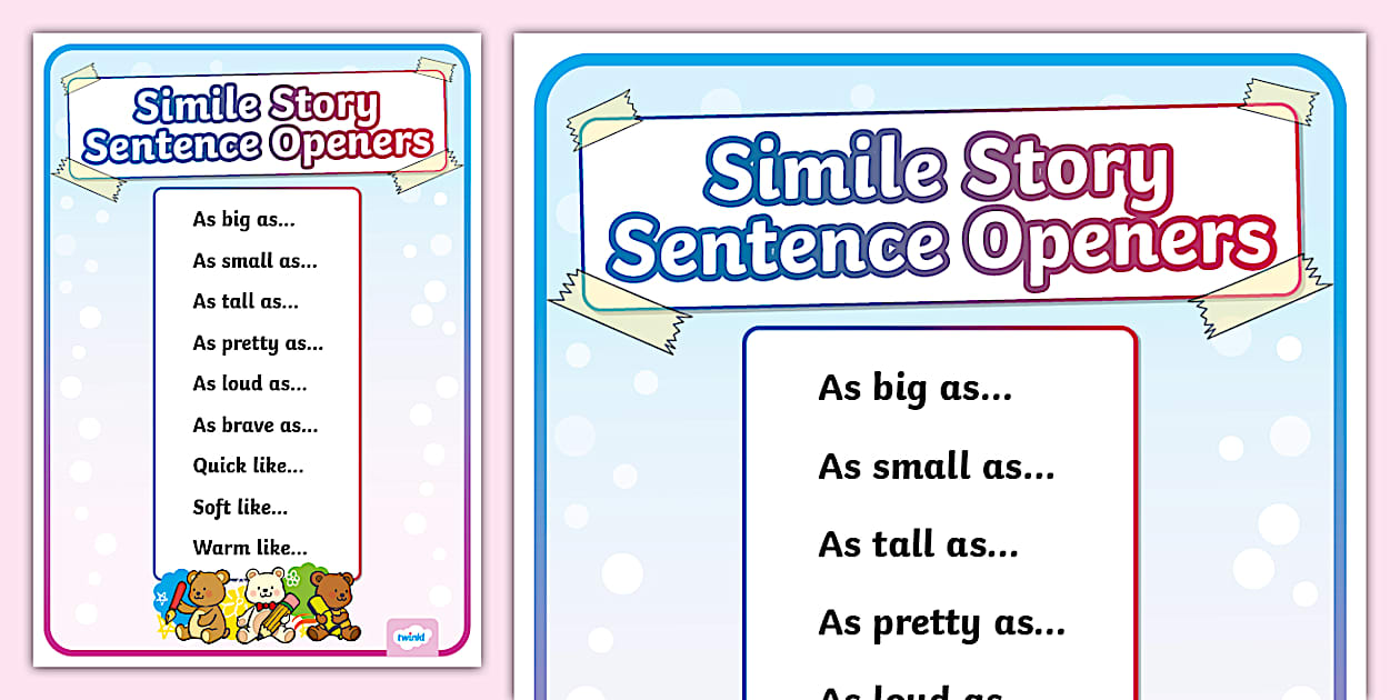 Simile Story Openers Display Poster (teacher made) - Twinkl