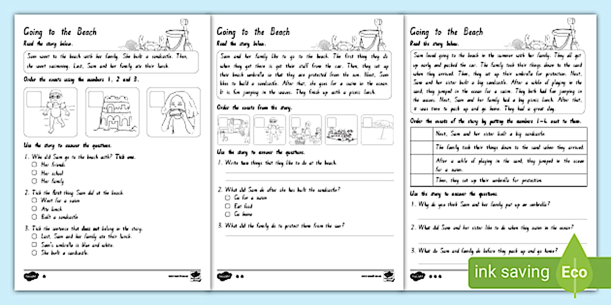 Going to the Beach Differentiated Sequencing and Comprehension