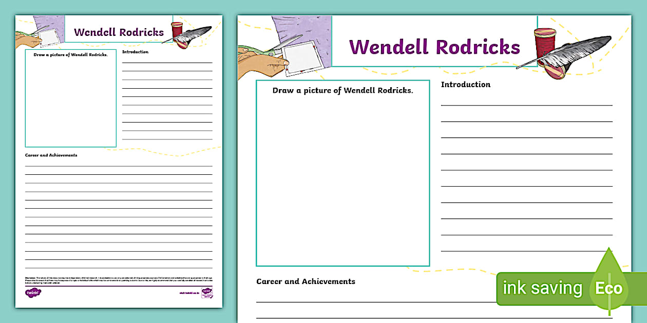 Wendell Rodricks Biography Template (teacher made) - Twinkl