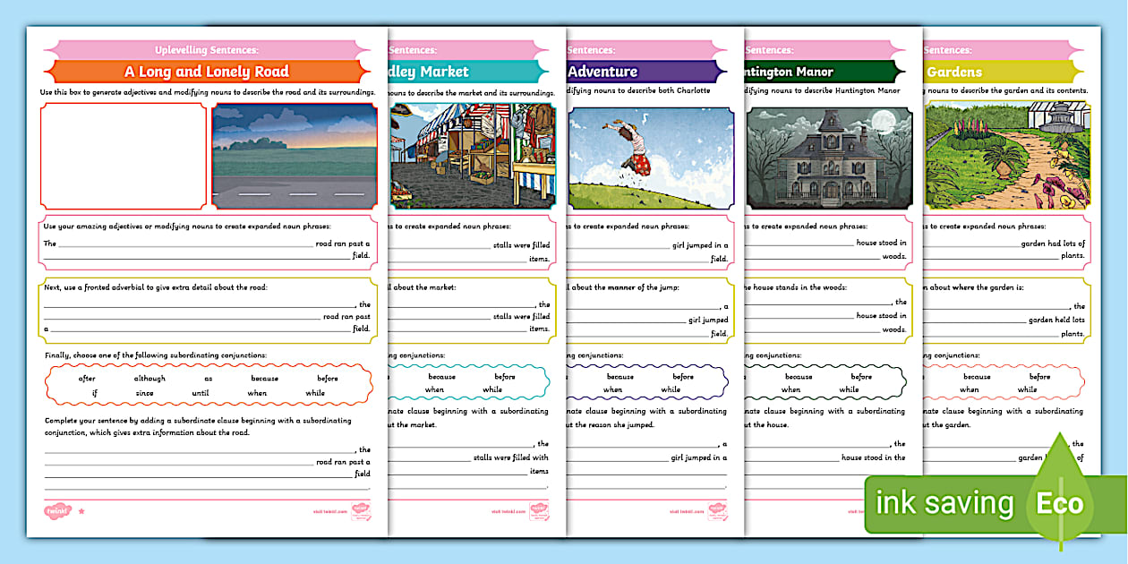 Uplevelling Sentences Worksheets (teacher made) - Twinkl
