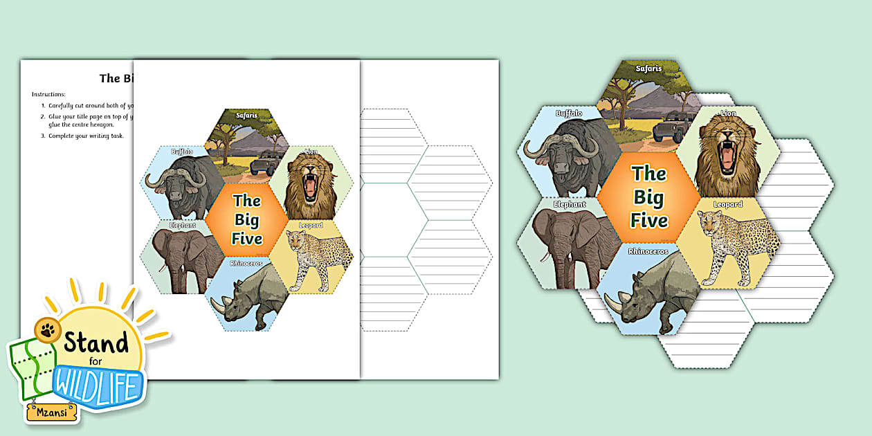 The Big Five Hexagonal Writing Template (teacher made)