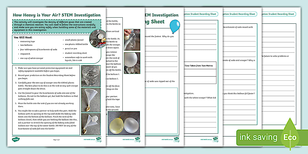 How Heavy is Your Air? STEM Investigation Ι Chemical Science