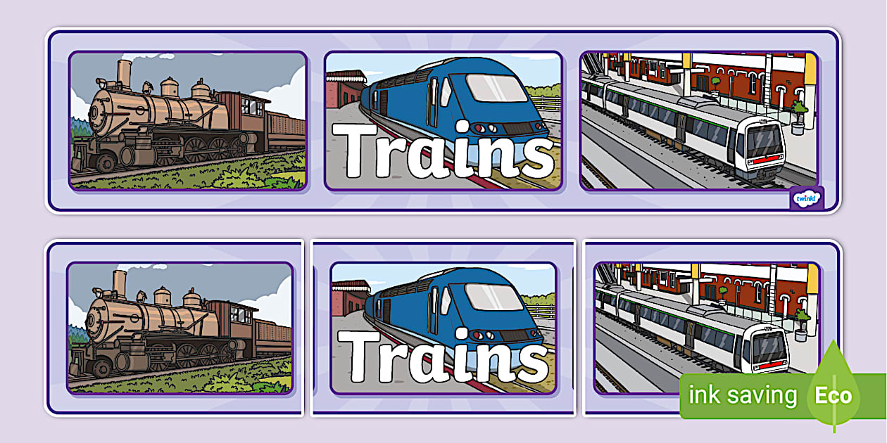 Trains Display Banner, Train Display Heading (Teacher-Made)