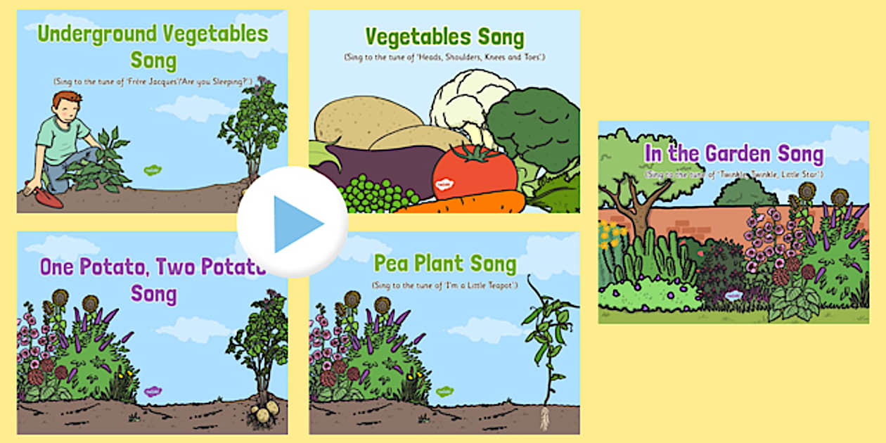 Vegetable Themed Songs and Rhymes PowerPoints Pack - Twinkl