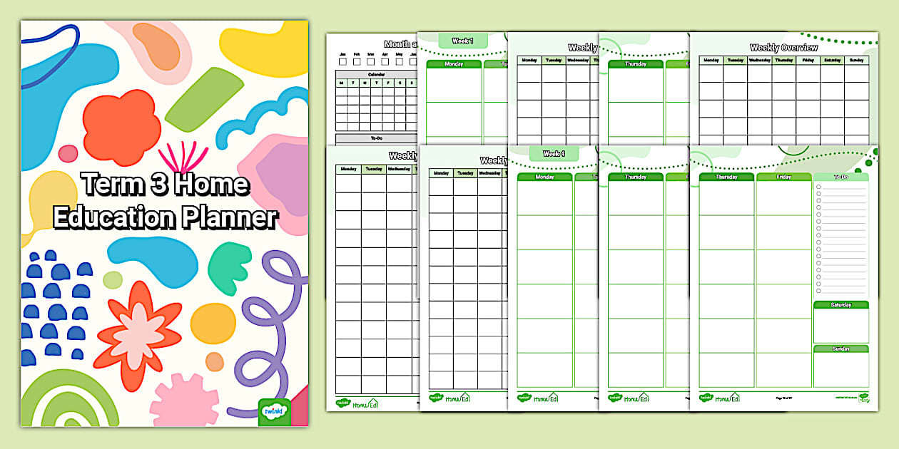 Term 3 Home Education Planner (teacher made) - Twinkl