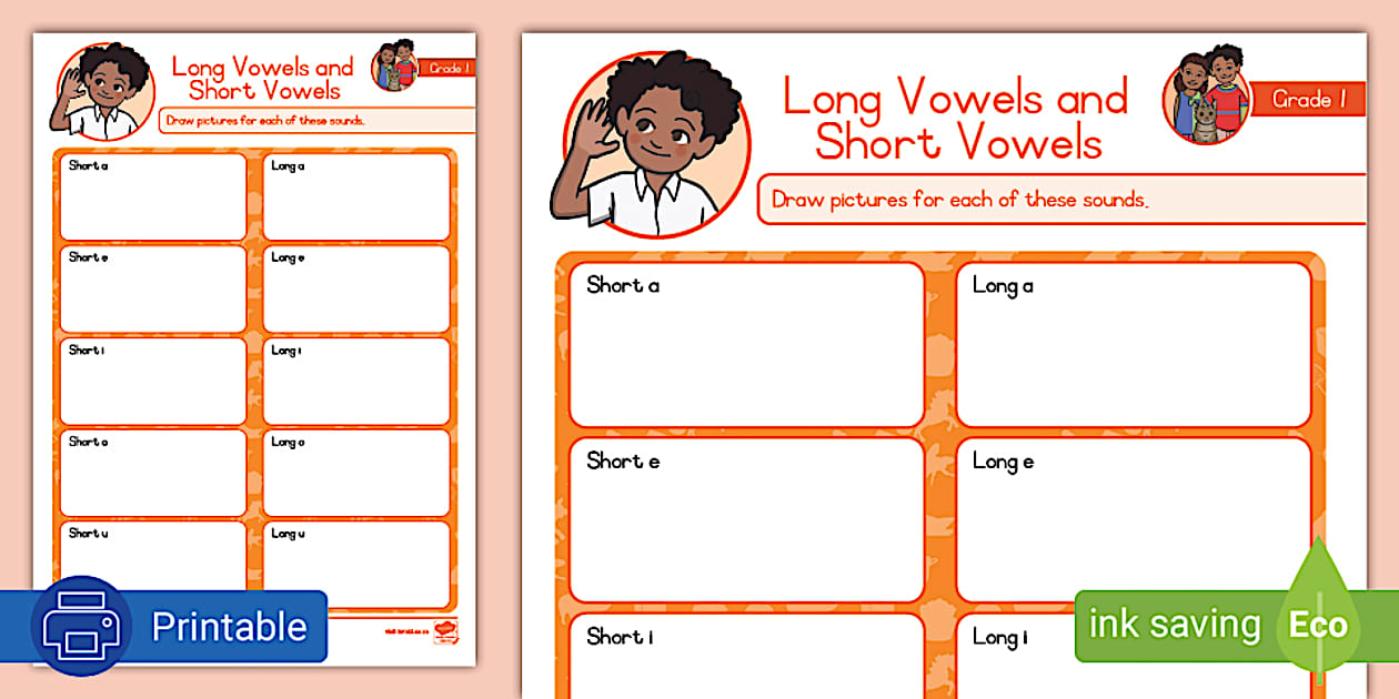 Long and Short Vowels - Auditory Discrimination Worksheet