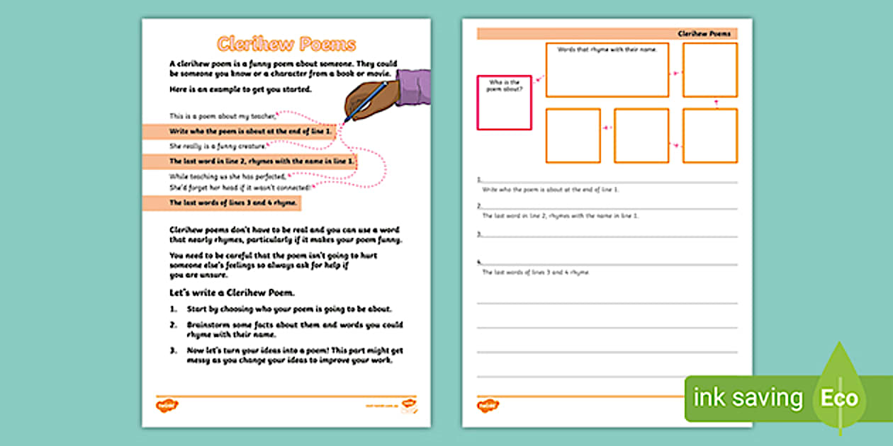 Clerihew Poems Activity (teacher made) - Twinkl