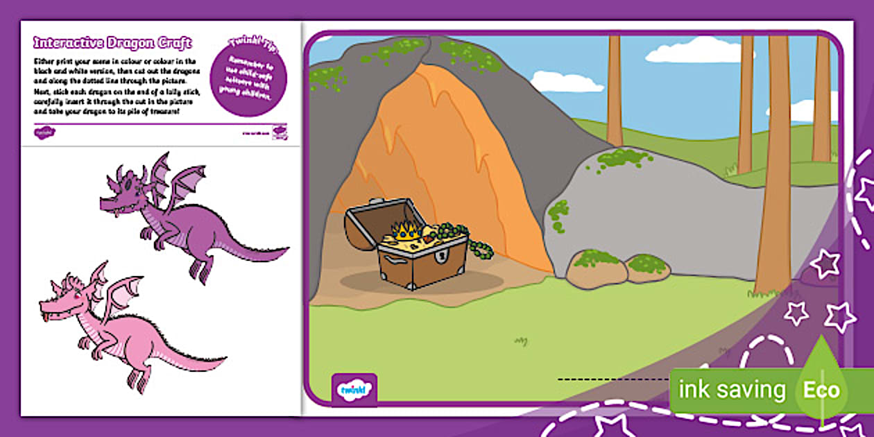 Interactive Dragon Craft (Teacher-Made) - Twinkl