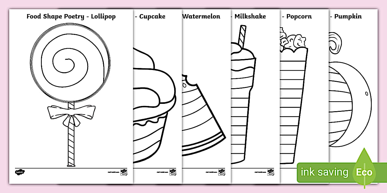 Food Shape Poem Templates - KS1 - Topics (Teacher-Made)