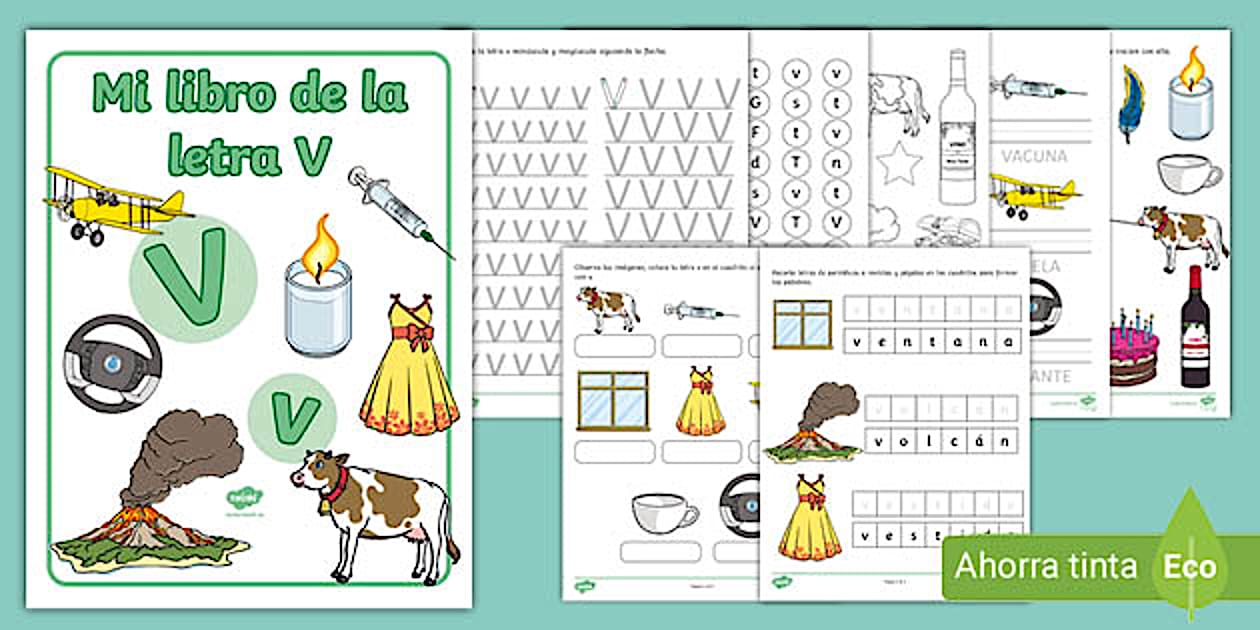 Cuadernillo: La letra V- Guía de trabajo (teacher made)