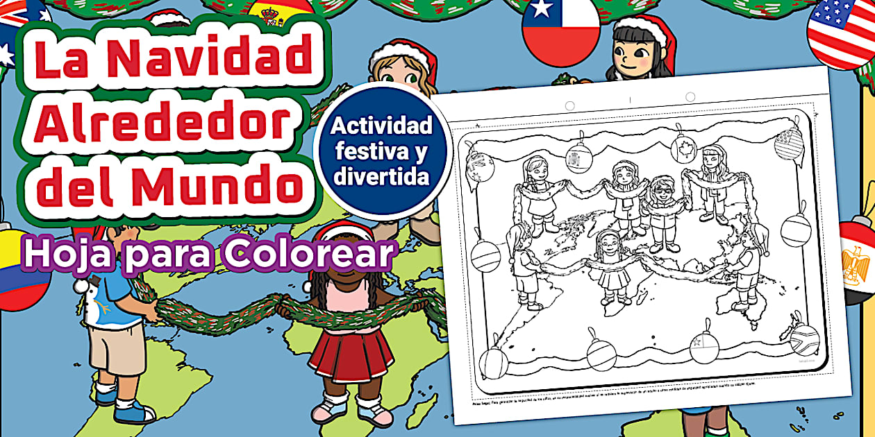 Hoja para Colorear: La Navidad Alrededor del Mundo