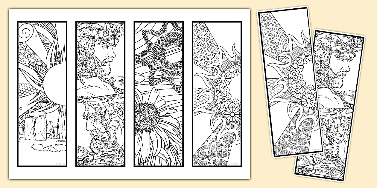Summer Solstice Colouring Bookmarks (teacher made) - Twinkl