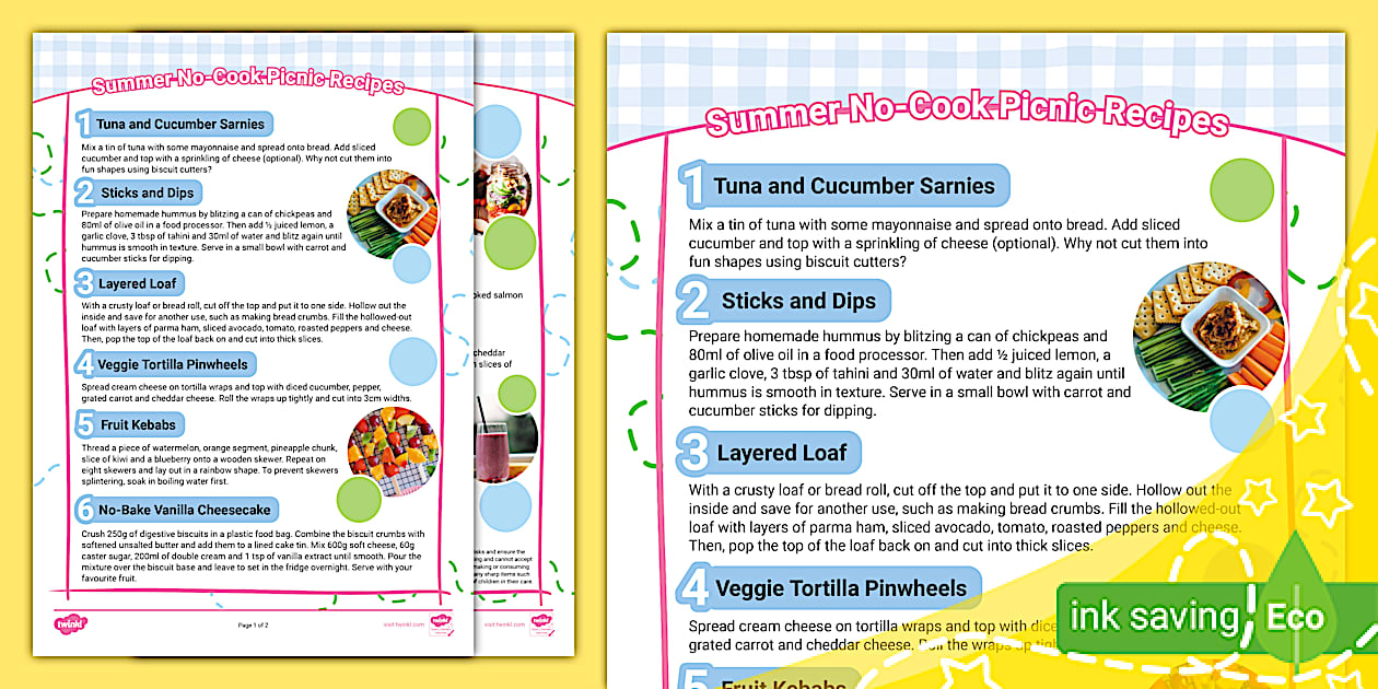 Easy and Delicious Summer No-Cook Picnic Recipes for Kids