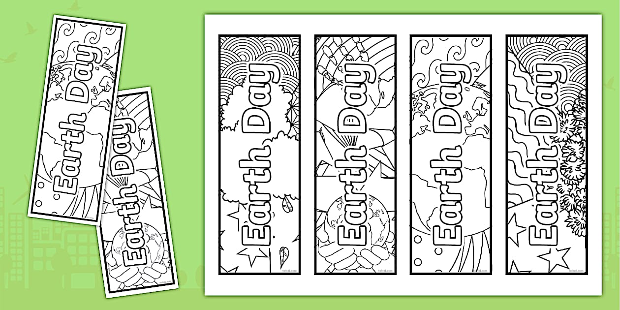 Earth Day Colouring Bookmarks (teacher made) - Twinkl