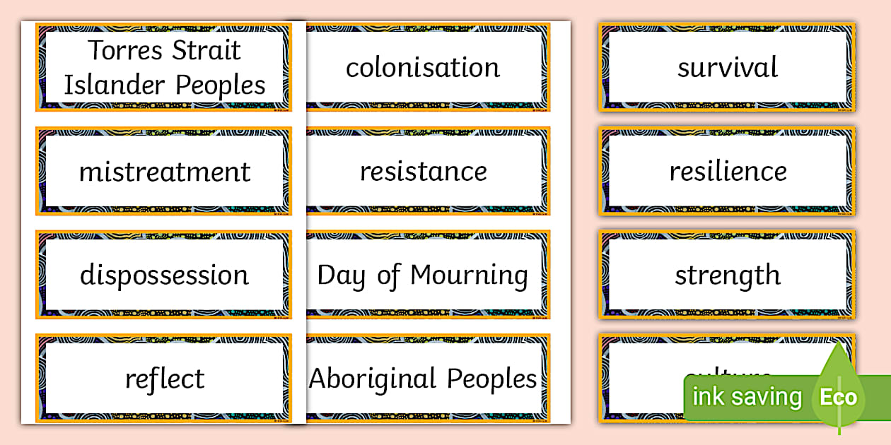 Survival Day Word Cards