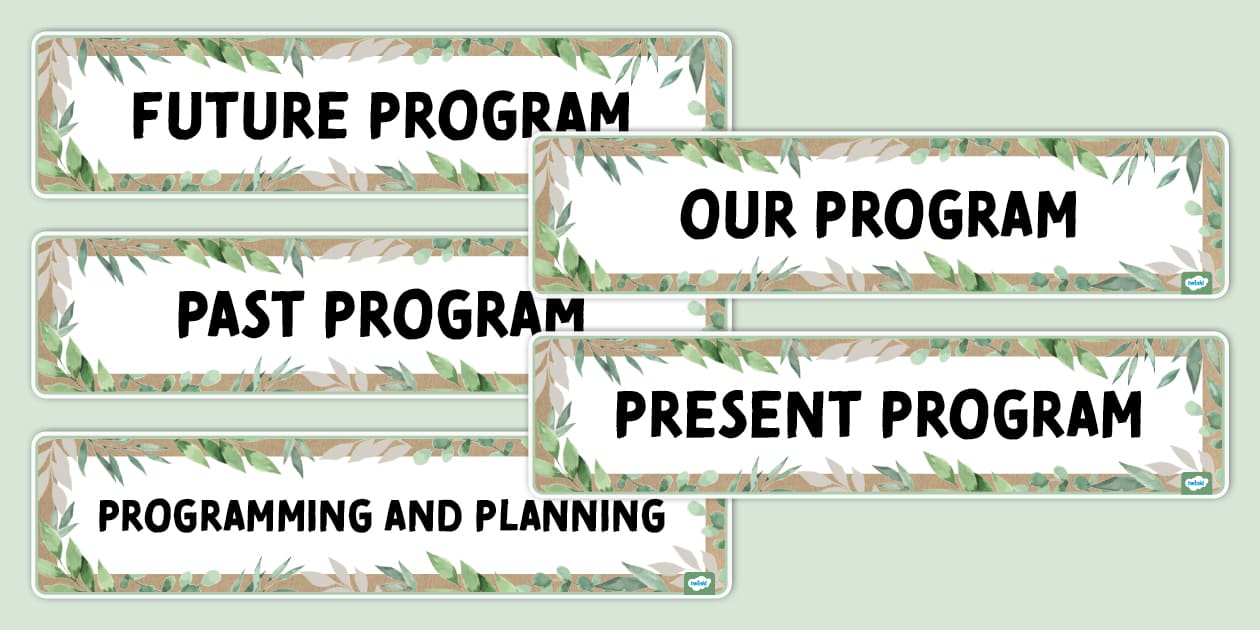 Botanical-Theme Programming Display Banners (teacher made)