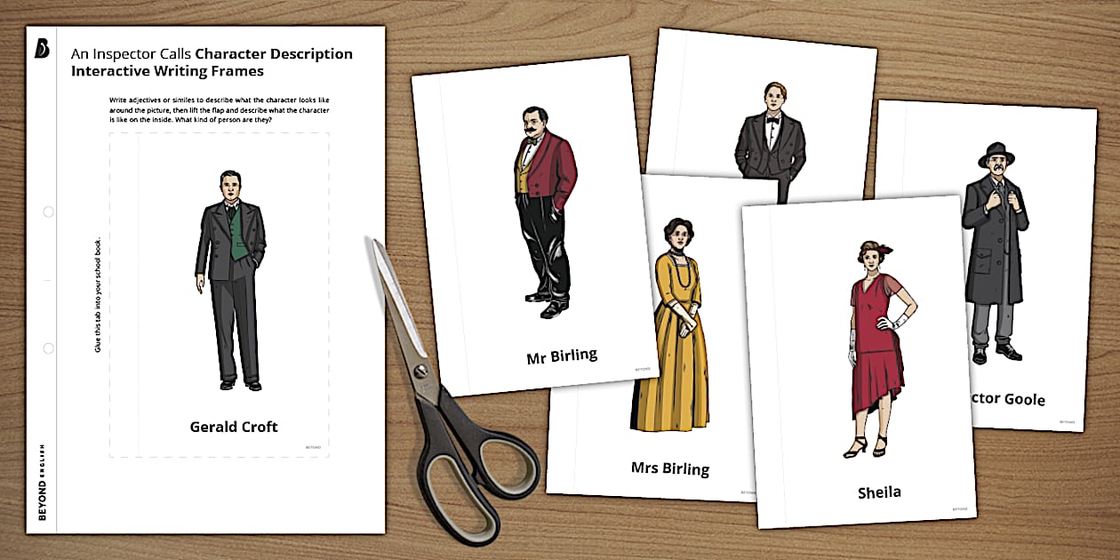 GCSE LA An Inspector Calls Character Description Interactive Writing Frames