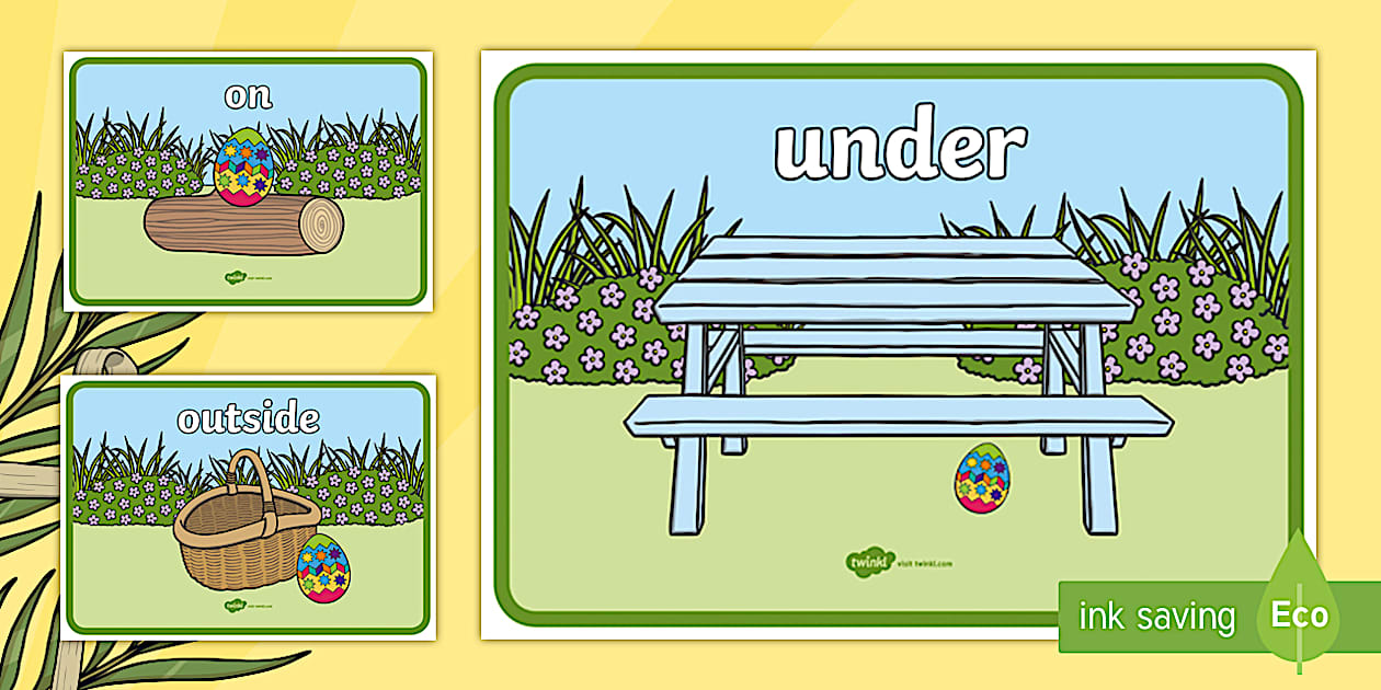 Easter Egg Positional Language Display Posters - Twinkl