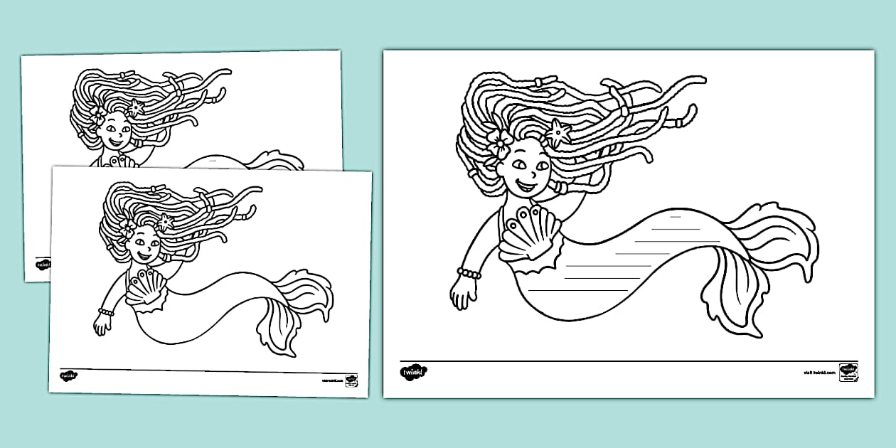 Merfolk Tail Writing Template (Teacher-Made) - Twinkl