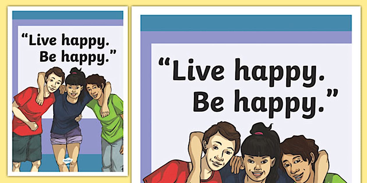 Happy Inspirational Classroom Quote Poster