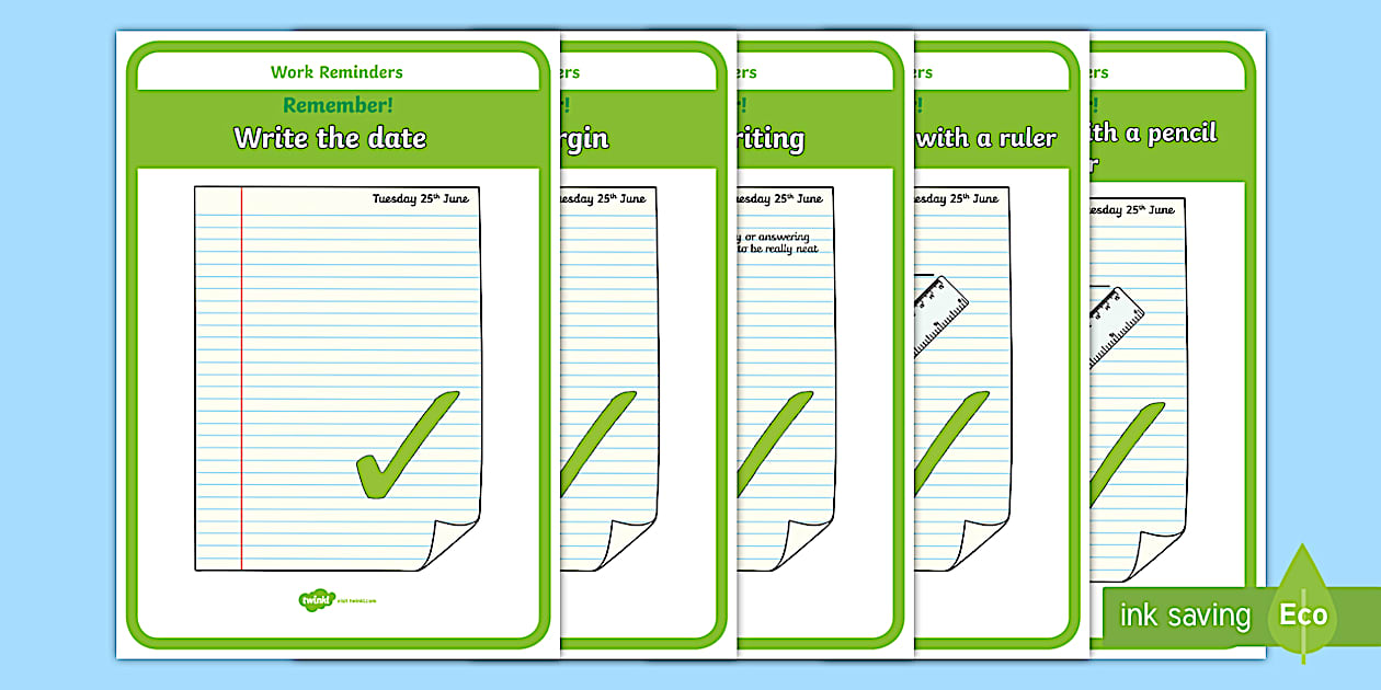 Work Reminder Display Posters (teacher made) - Twinkl