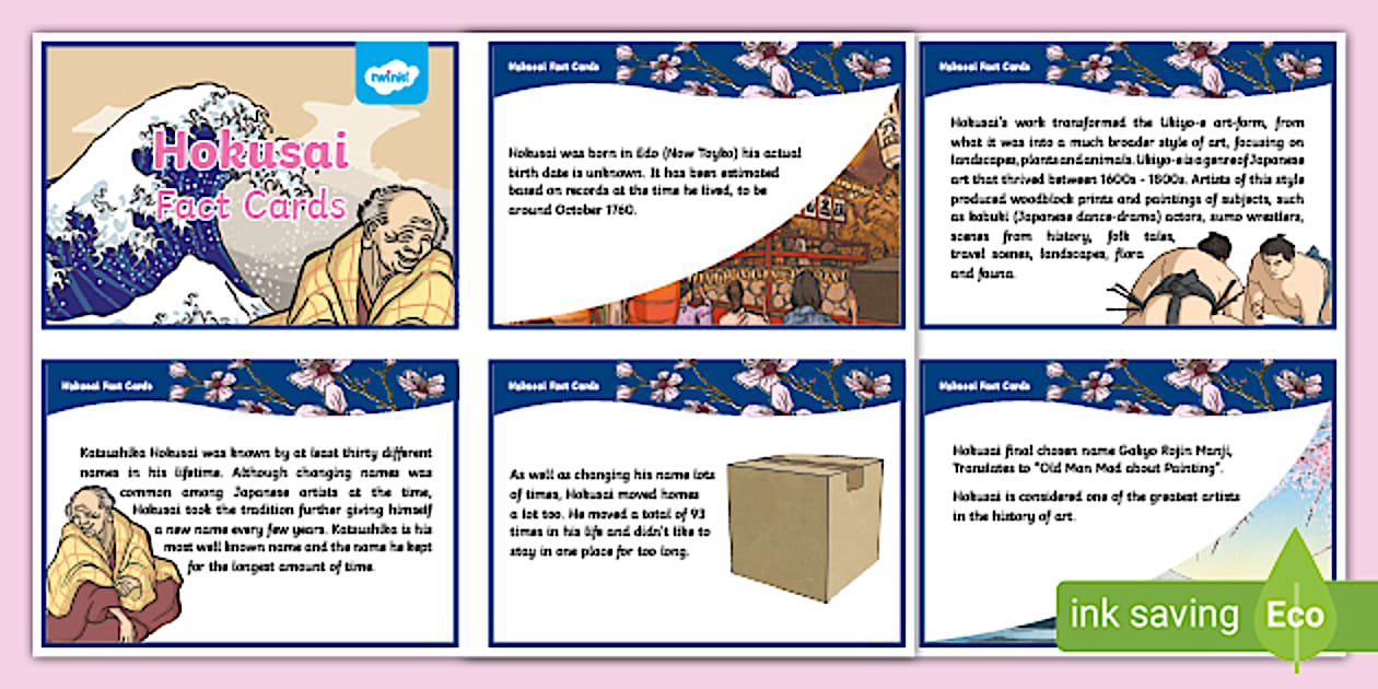 Hokusai Fact Cards (teacher made) - Twinkl
