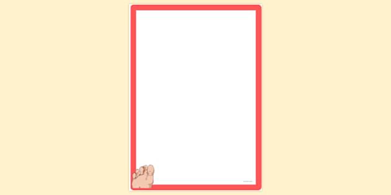 Simple Blank Athlete's Foot Page Border | Page Borders
