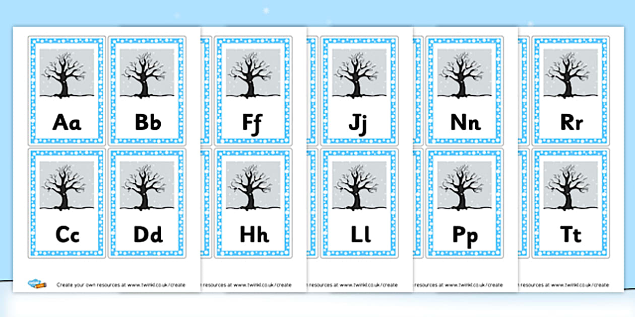 Winter Scene Alphabet Cards - Winter Display Primary Resources - The ...