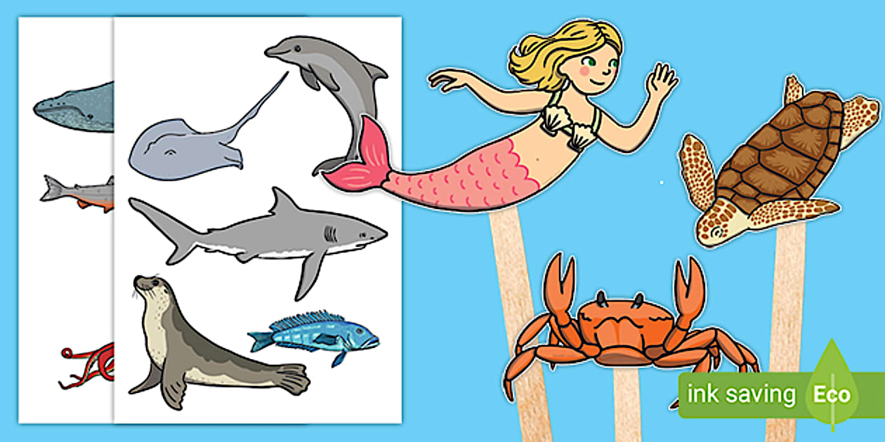 The Little Fish Stick Puppets (teacher made) - Twinkl