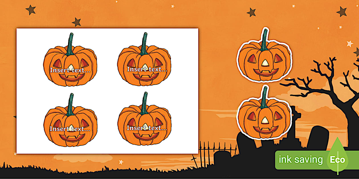 Editable Halloween Jack 'o' Lantern Pumpkin | Display Items