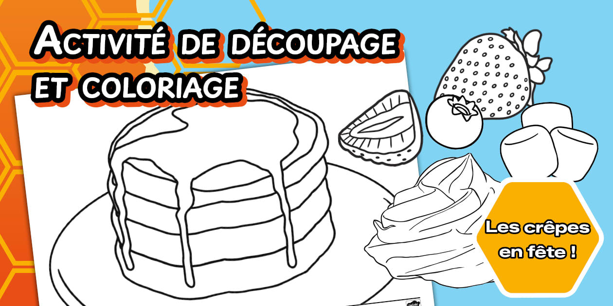 * NEW * Activité de découpage et coloriage : Crée ta crêpe de Mardi Gras