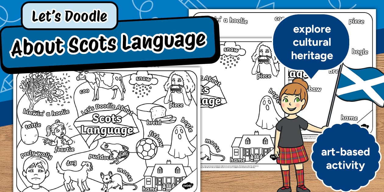 Let's Doodle About Scots Language Colouring Pages