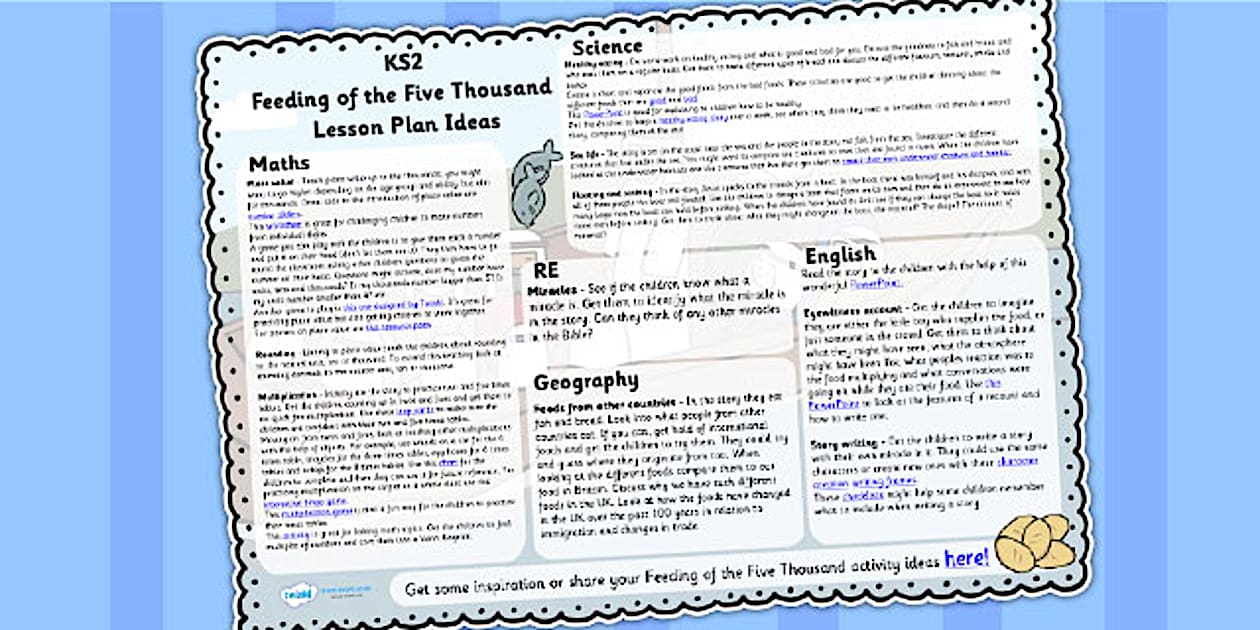 Feeding of the Five Thousand Lesson Plan Ideas KS2 - Twinkl