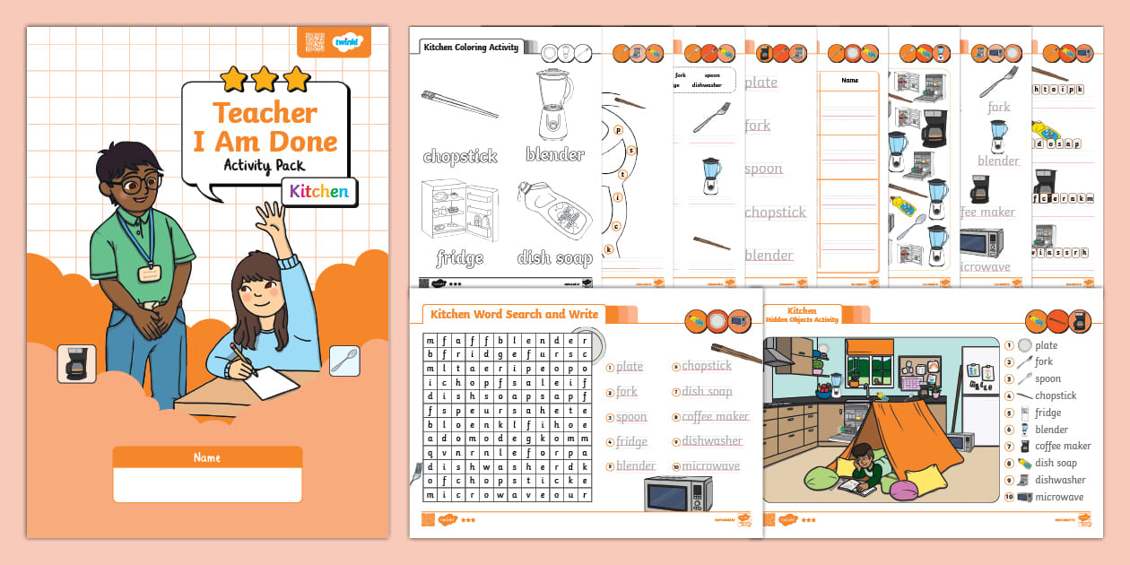 Teacher I Am Done Activity Pack | Kitchen | Lv.3