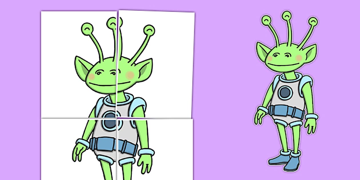 Large Alien Display Cut-Out (teacher made) - Twinkl