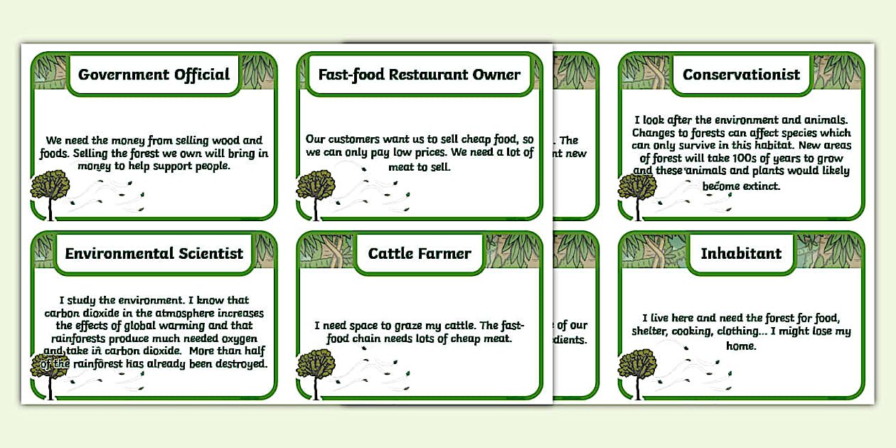 KS1 Deforestation Debate Cards (teacher made) - Twinkl