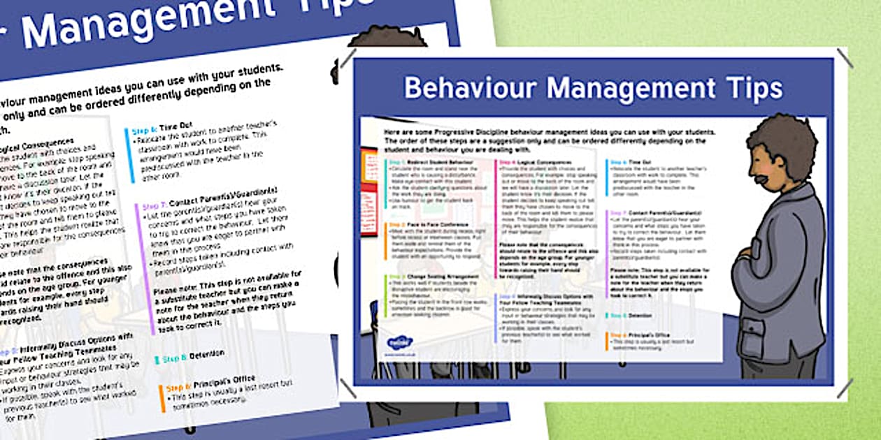 Behaviour Management Tips A2 Display Poster - Twinkl