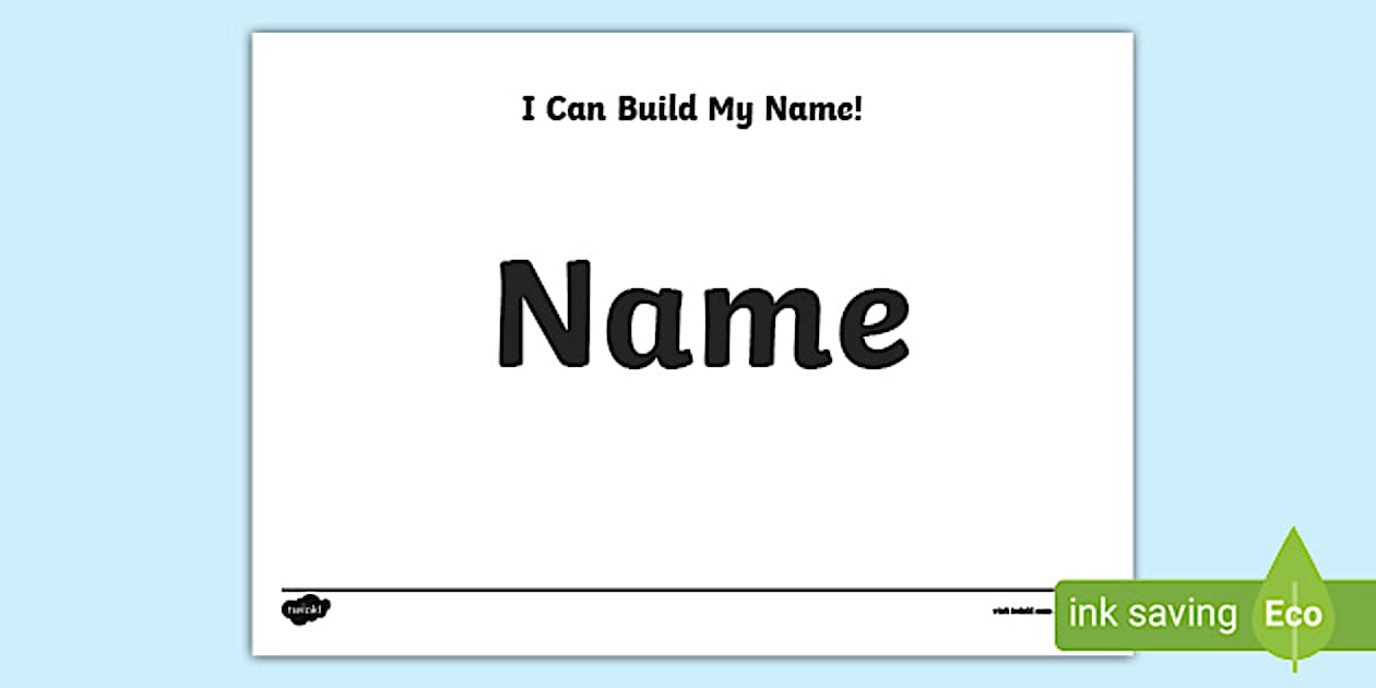 I Can Build My Name Worksheet (teacher made) - Twinkl