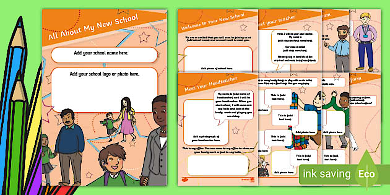 All About My New School Editable Transition Booklet - Twinkl