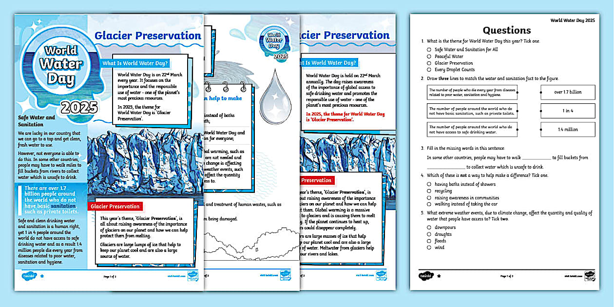 Water Water Day Reading Comprehension | Water and Sanitation
