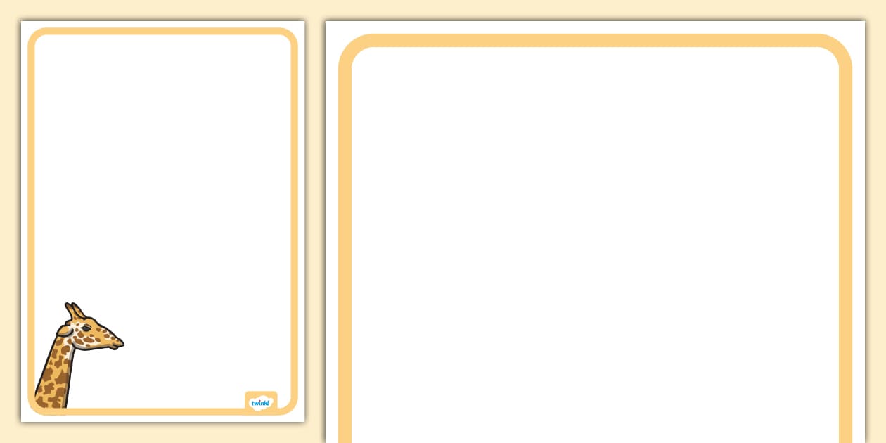 Giraffe Head Page Border | Page Borders (teacher made)
